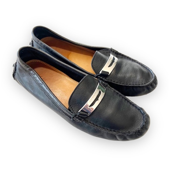 Coach | Shoes | Coach Nola Black Leather Driving Mocs Womens Size 95 ...